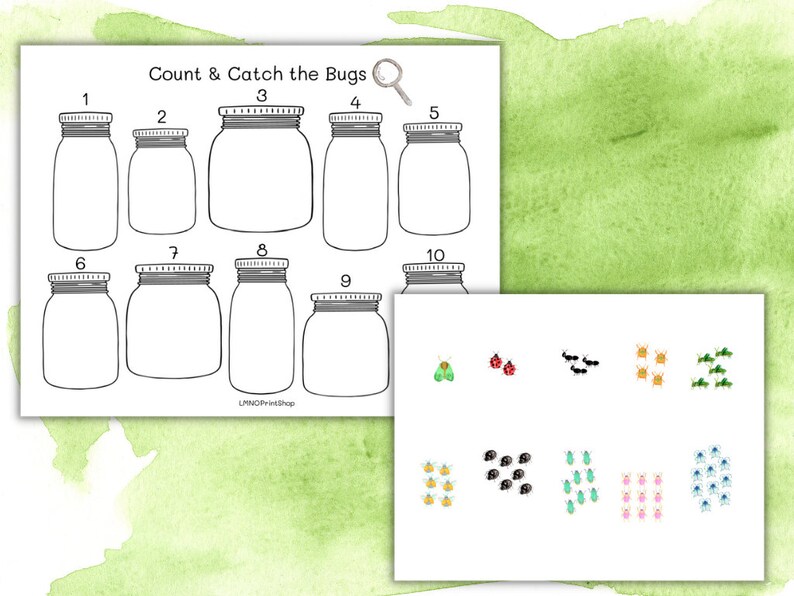 Count the Bugs - Counting Number Matching 1-10 Busy Book Binder ...