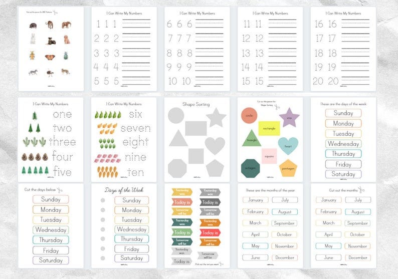 Kindergarten Printable Math Learning Binder Addition | Etsy