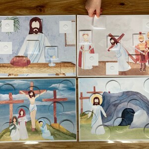 Easter Story Puzzles - Lent Busy Book - Prek Learning Binder - Kids ...