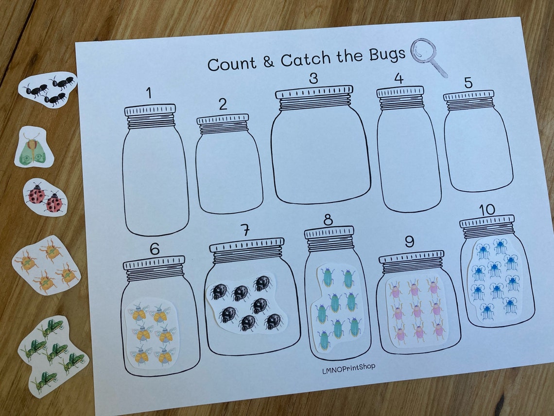 Count the Bugs - Counting Number Matching 1-10 Busy Book Binder ...