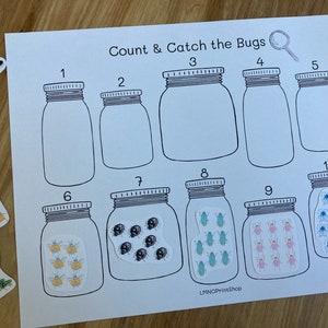Count the Bugs - Counting Number Matching 1-10 Busy Book Binder ...