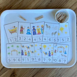 Nativity Number Clip Cards - Christmas Counting Activity - Preschool ...