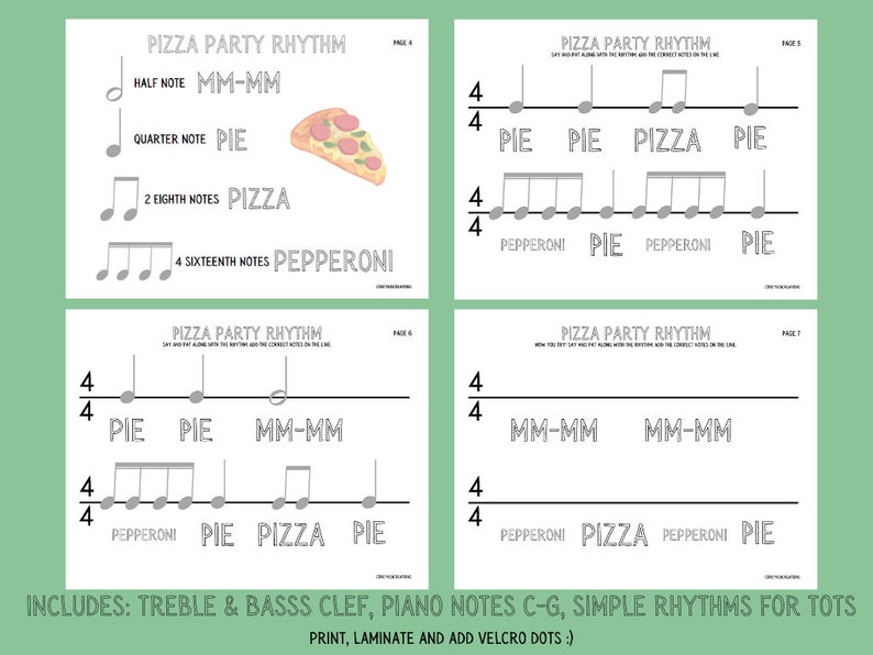Music Notes & Rhythm Busy Book Binder Learning Activity Pack - Etsy