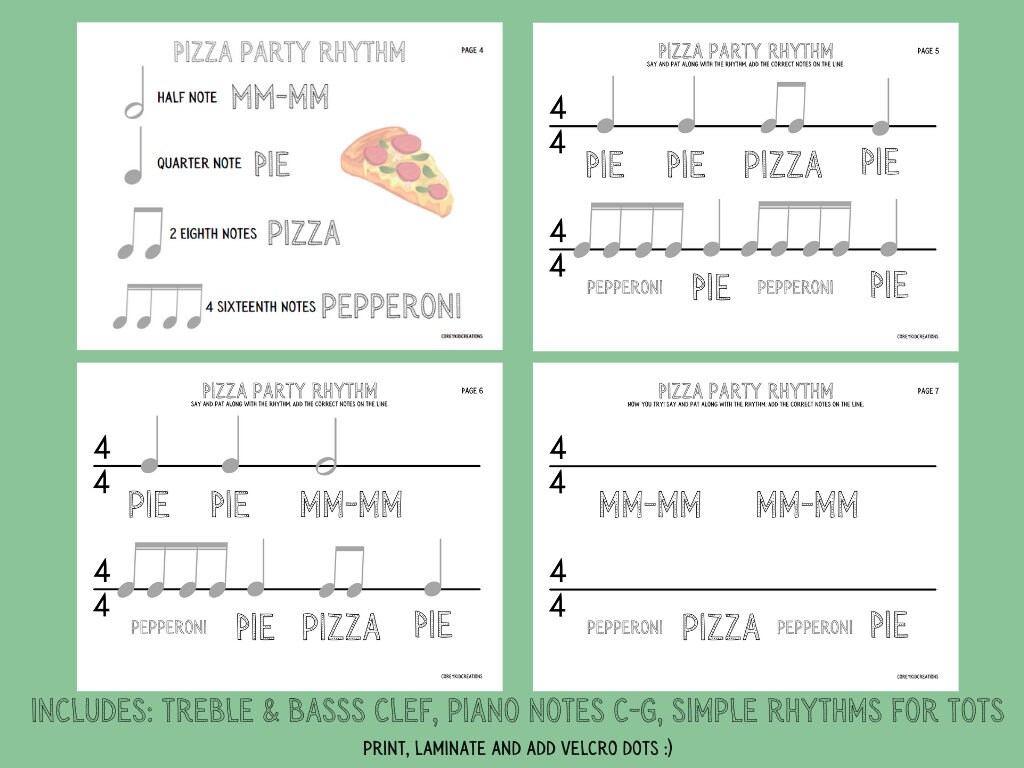 Music Notes & Rhythm Busy Book Binder Learning Activity Pack - Etsy