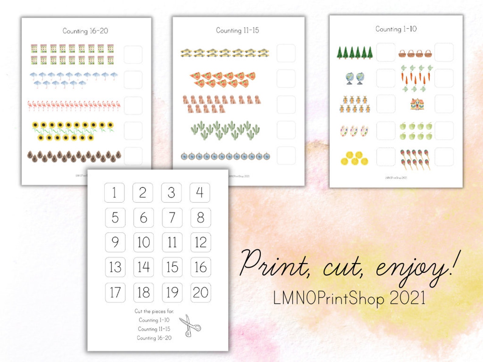 1-20 Counting Preschool Printable Numbers Busy Book Binder Activity ...