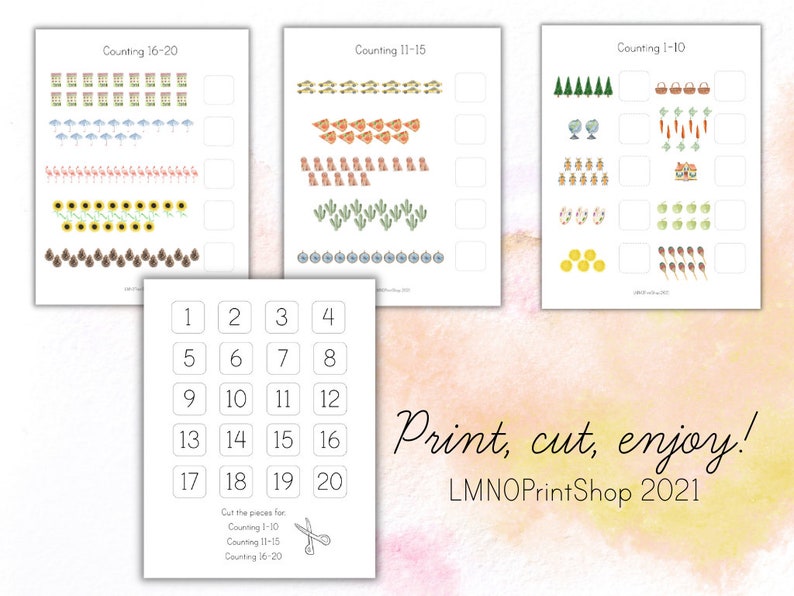 1-20 Counting Preschool Printable Numbers Busy Book Binder Activity ...