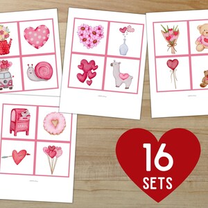 Valentines Day Shadow Matching Cards - Preschool Printable - Montessori ...