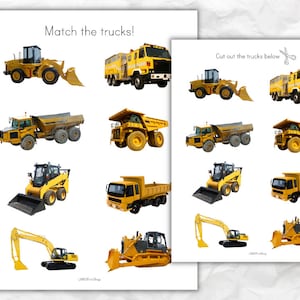 Truck Matching Preschool Printable - Construction Busy Book Learning ...