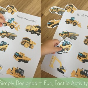 Truck Matching Preschool Printable - Construction Busy Book Learning ...