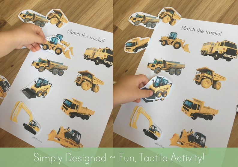 Truck Matching Preschool Printable Construction Busy Book | Etsy