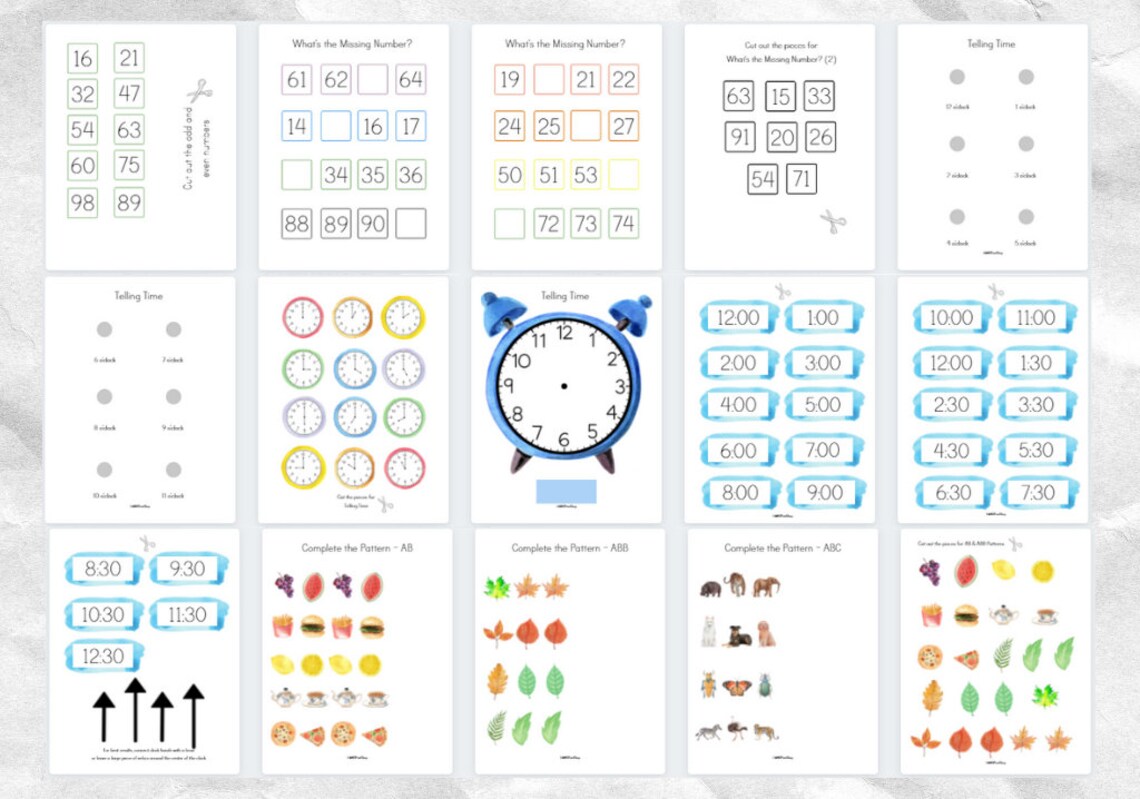 Kindergarten Printable Math Busy Book - Addition Subtraction Patterns ...
