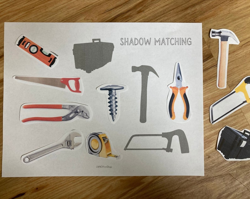 Construction Busy Book Pages - Patterns Sorting Shadow Matching - Tools ...