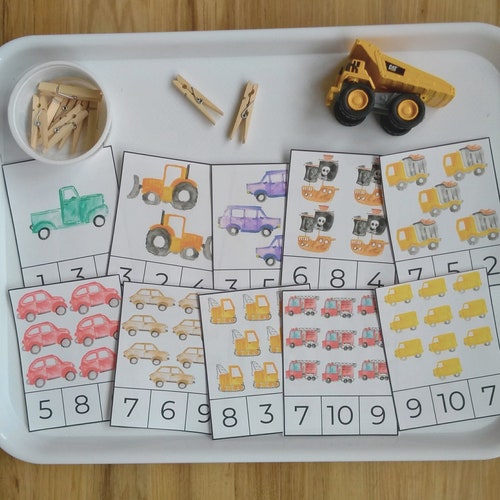 Mushroom Count and Clip Number Cards 1-20 Homeschool Math - Etsy
