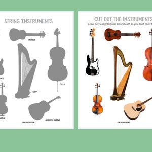 Musical Instruments Matching Sorting Busy Book Binder Learning Pages ...