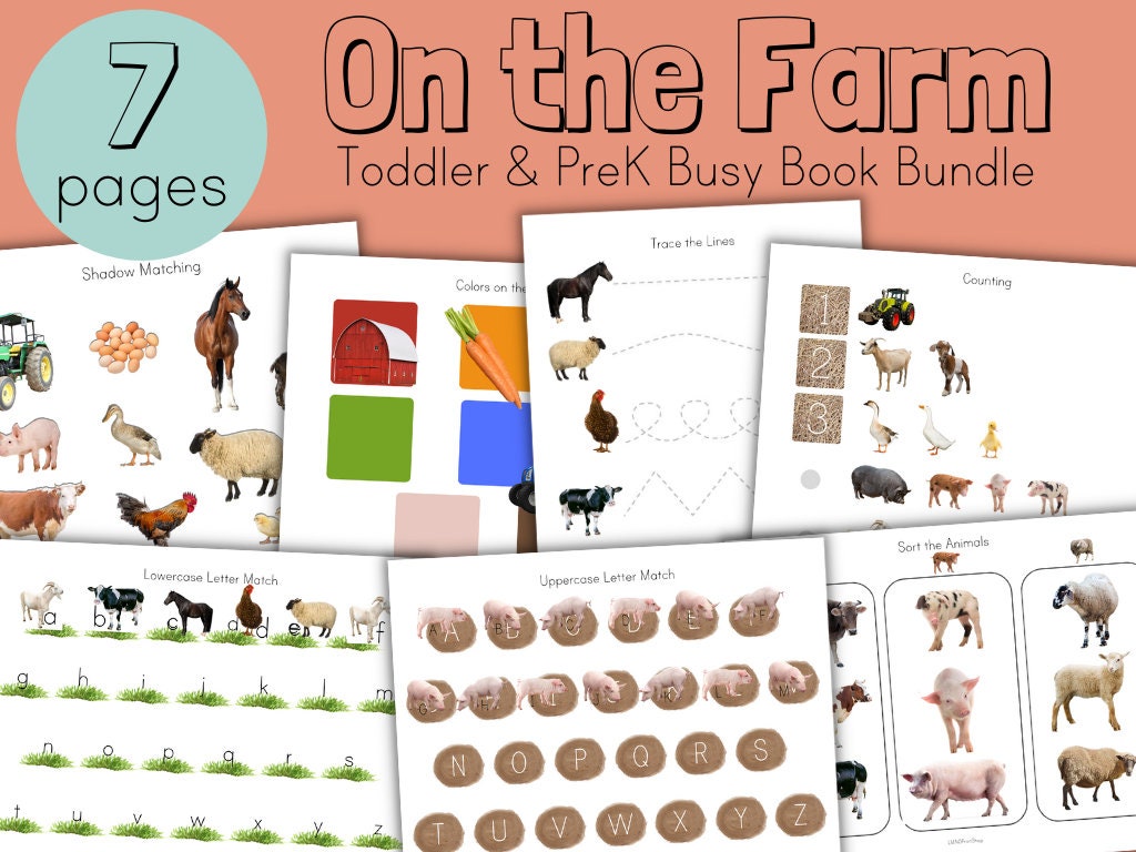 Farm Busy Book Preschool Printable Montessori Homeschool | Etsy