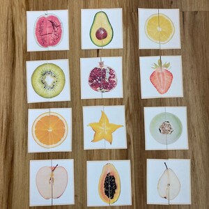 Fruit Slices Symmetry Cards - Matching Preschool Activity - Montessori ...