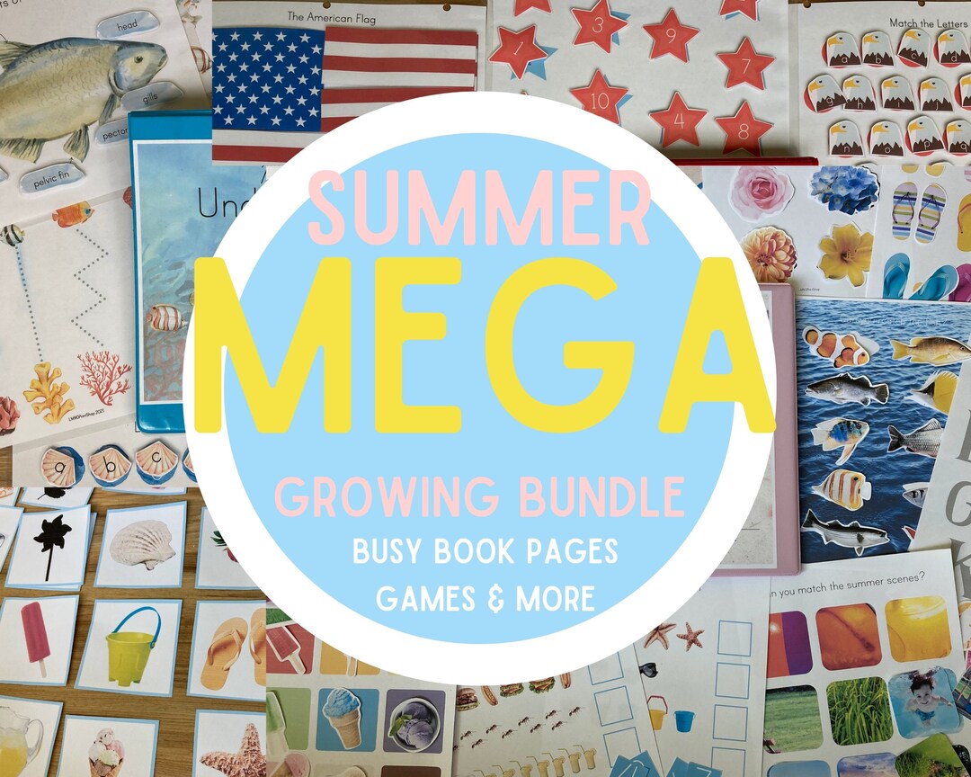 Summer Bundle - Busy Book Learning Binder - Preschool Kindergarten ...