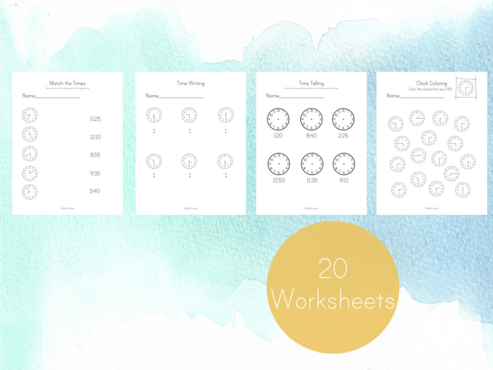 Time Telling Busy Book Bag Activity Bundle - Worksheets Clip Cards ...