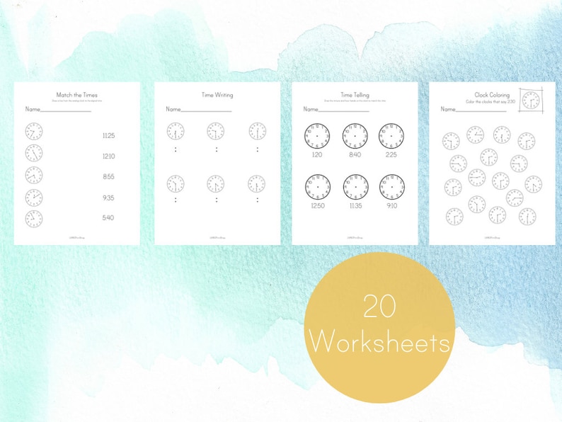 Time Telling Busy Book Bag Activity Bundle Worksheets Clip - Etsy