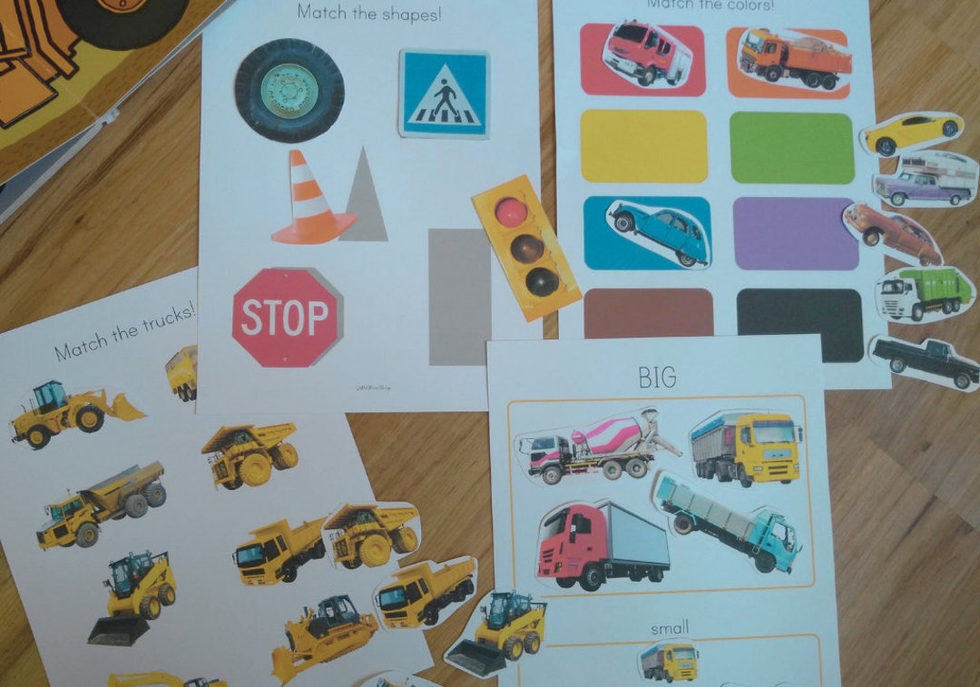 Cars & Trucks Preschool Printable Busy Book - Toddler Montessori ...