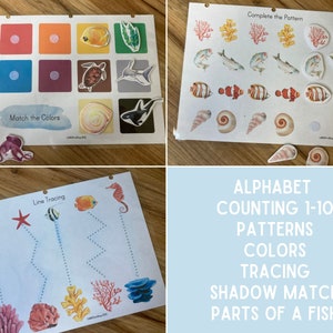 Ocean Busy Book Preschool Printable Summer Learning Binder Ocean Fish ...