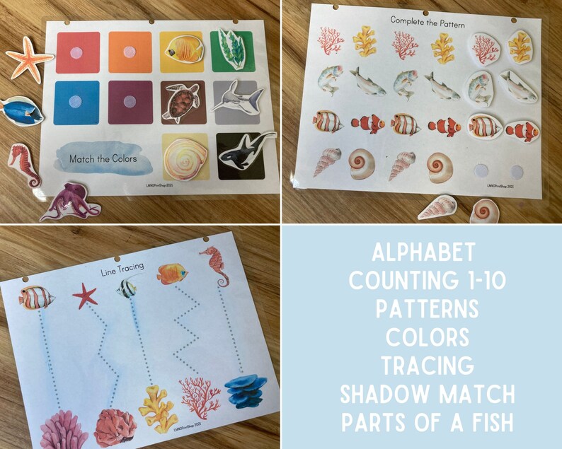 Ocean Busy Book - Preschool Printable - Summer Learning Binder - Ocean ...