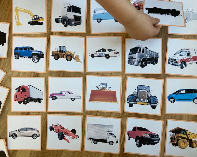 Vehicle Shadow Matching Cards. Montessori Toddler Printable. Preschool ...