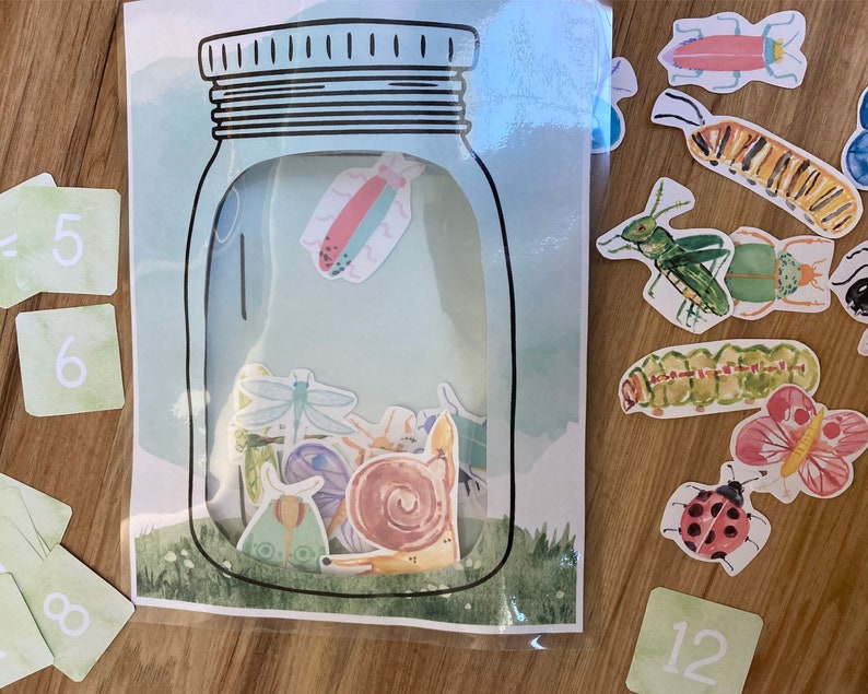 Bugs Number Counting Mat Game - 1-20 Busy Bag Activity - Preschool ...