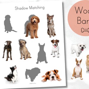 Dog Animal Shadow Matching - Busy Book Binder Bag Activity Page ...