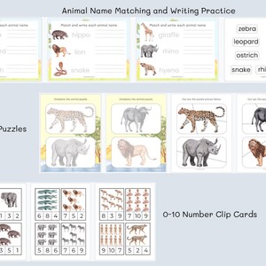 African Animal Busy Book Binder Learning MEGA Bundle - Worksheets ...