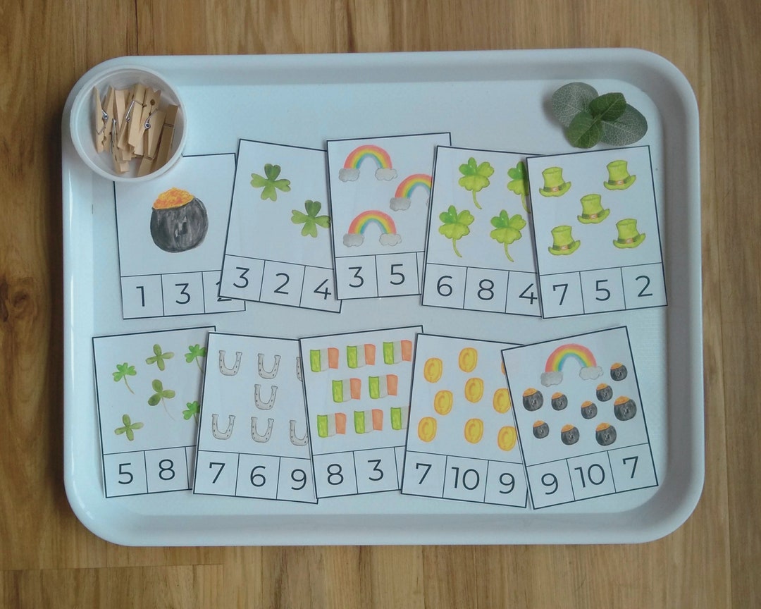 Saint St. Patrick's Day Number Clip Counting Cards - 0-10 Toddler ...