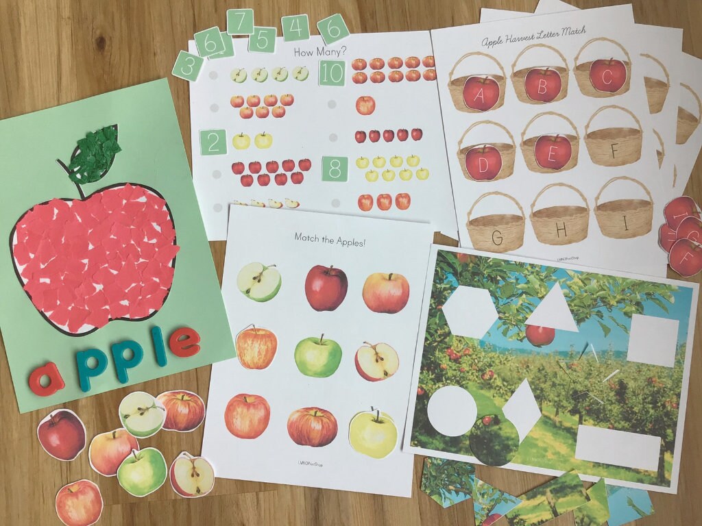Apple Preschool Bundle Fall Nature Montessori Busy Book | Etsy
