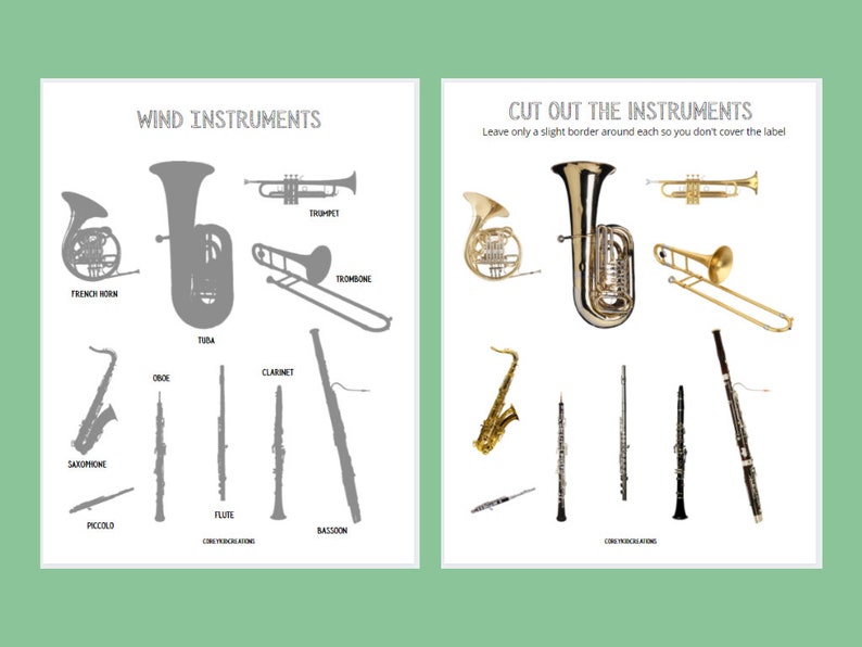 Musical Instruments Matching Sorting Busy Book Binder Learning Pages ...