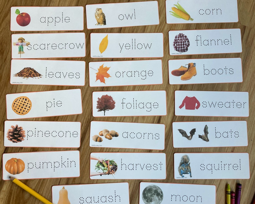 Fall Tracing Cards - Autumn Handwriting - Toddler Preschool ...