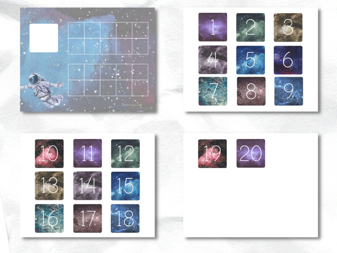 1-20 Counting Mat Math Numbers Outer Space Science - Etsy