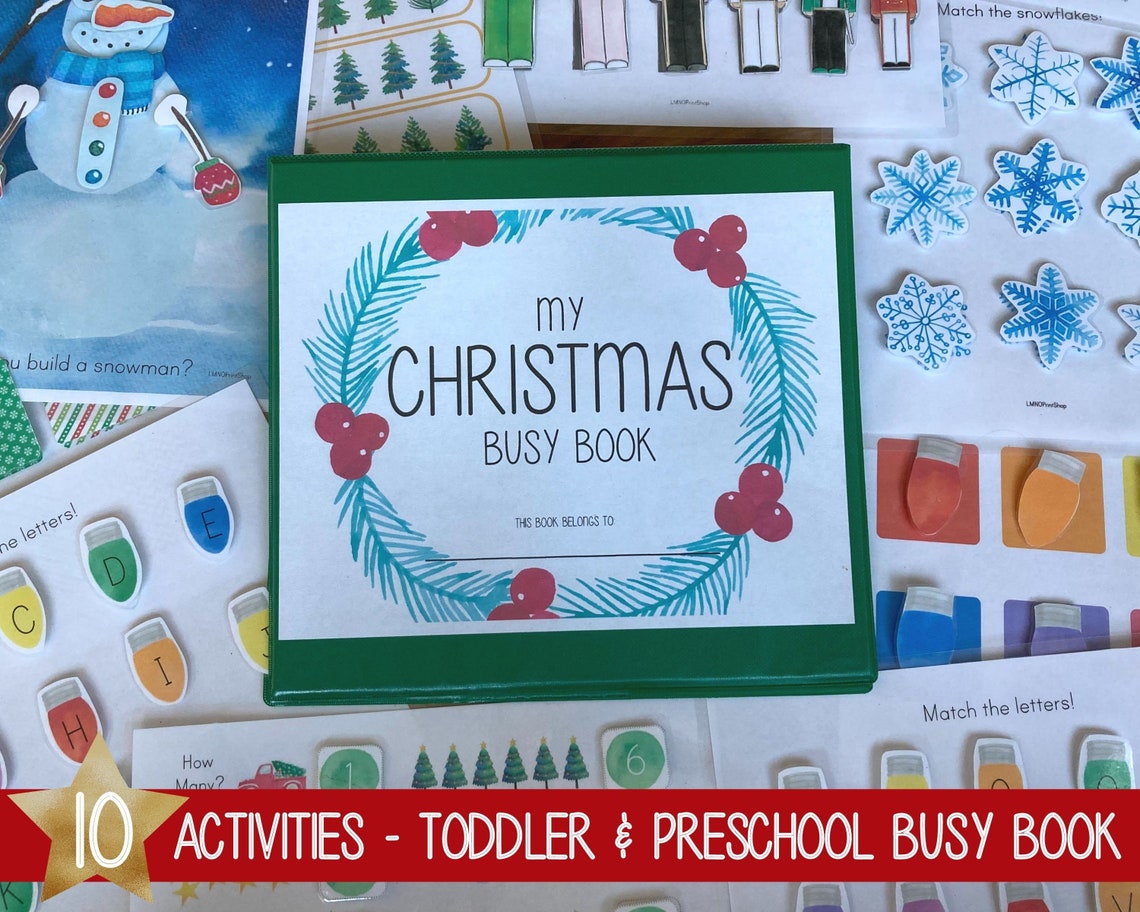 Christmas Busy Book Preschool Learning Binder Winter | Etsy