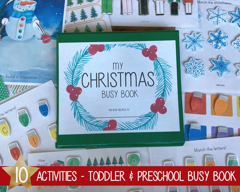 Christmas Busy Book Preschool Learning Binder Winter | Etsy
