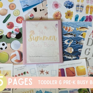 Summer Busy Book - Preschool Learning Binder - Beach Fish Ice Cream ...