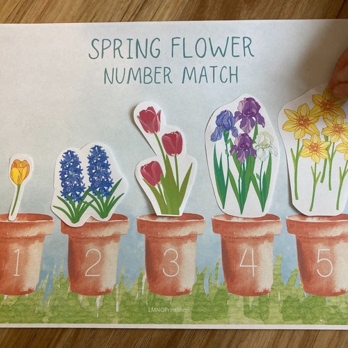 Spring Flowers Counting Numbers Busy Book Page Learning - Etsy