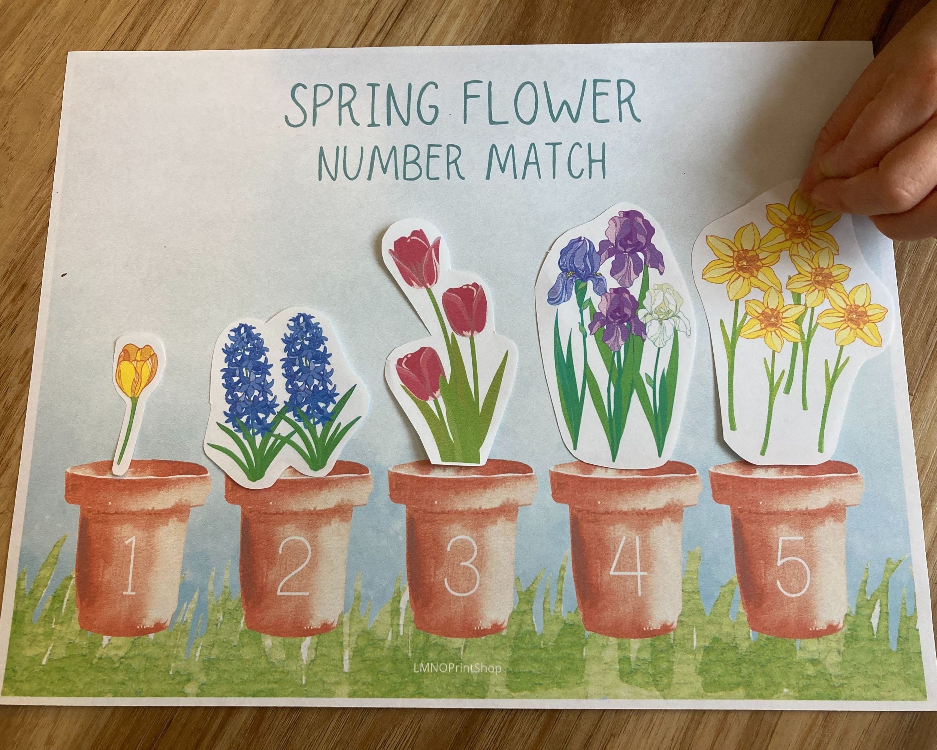 Spring Flowers Counting Numbers Busy Book Page Learning - Etsy