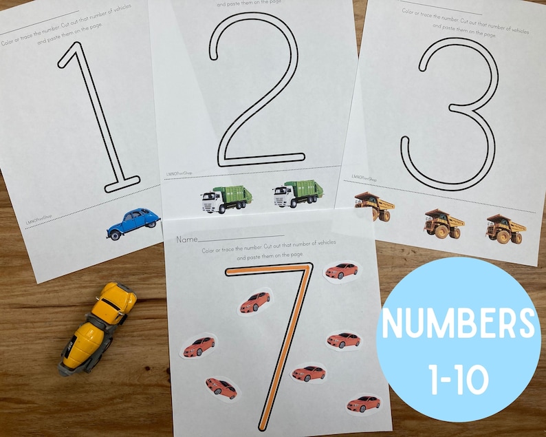 Cars Cut and Paste Worksheets - Printable Transportation Trucks ...