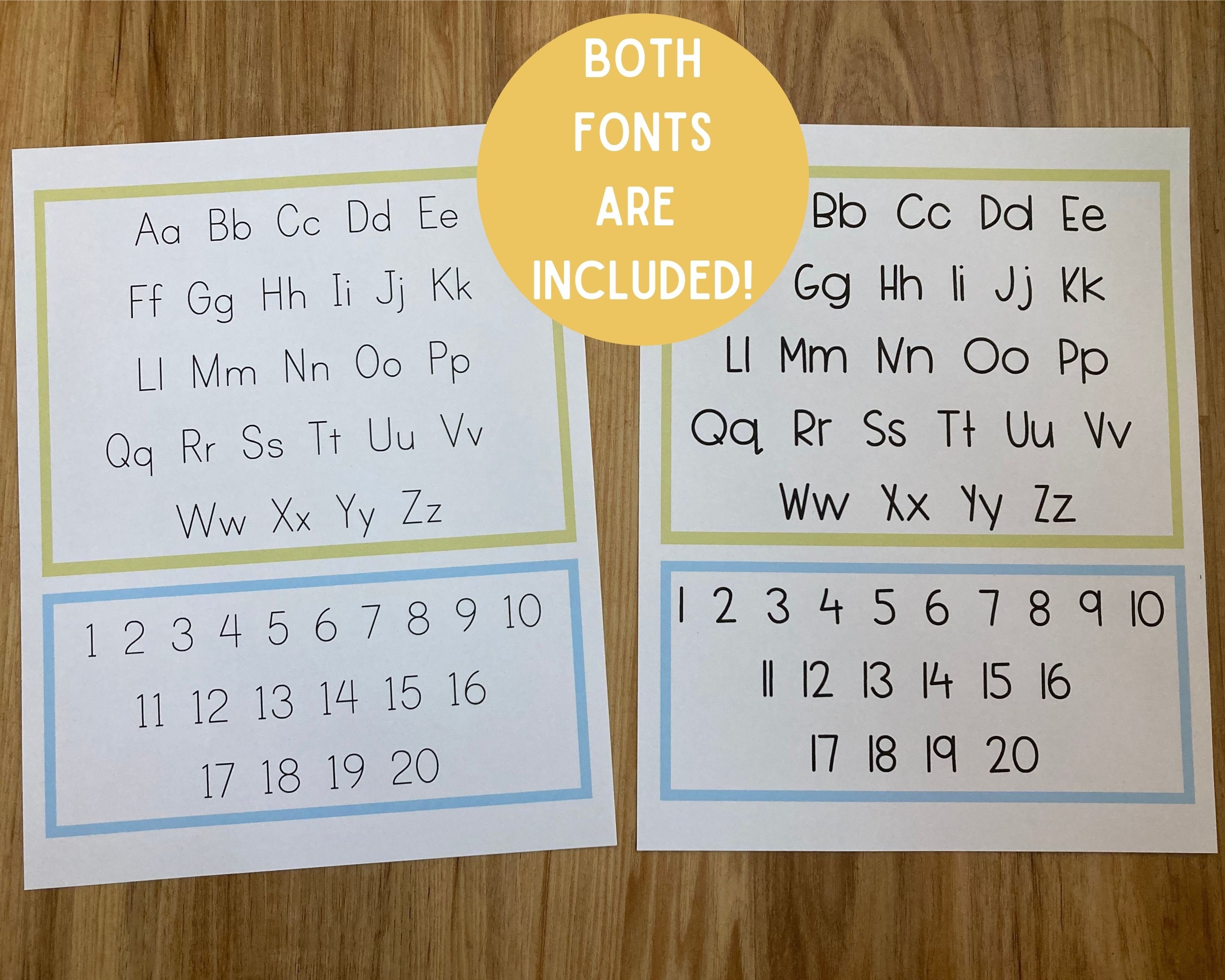 Homeschool Elementary Poster Set - Number Chart Alphabet Letters - Days ...