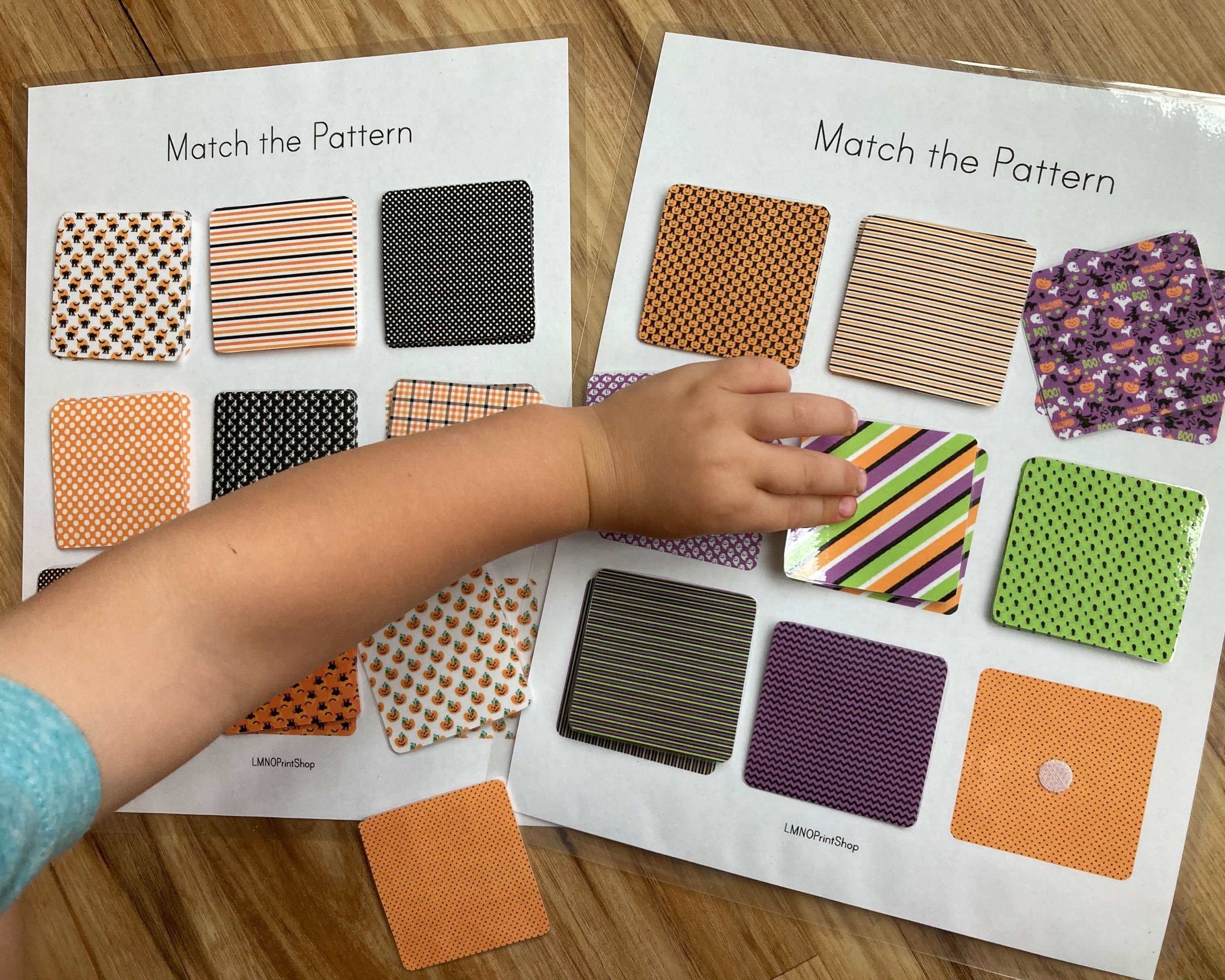 Halloween Pattern Matching Busy Book Activity Preschool Learning Binder ...