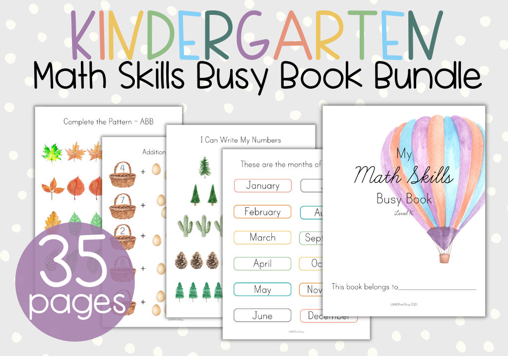 Kindergarten Printable Math Learning Binder Addition | Etsy