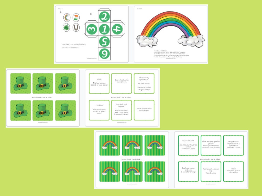 Saint St. Patrick's Day Board Game - Toddler Preschool Kindergarten ...