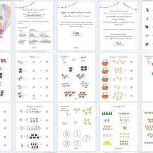 Kindergarten Printable Math Learning Binder - Addition Subtraction ...
