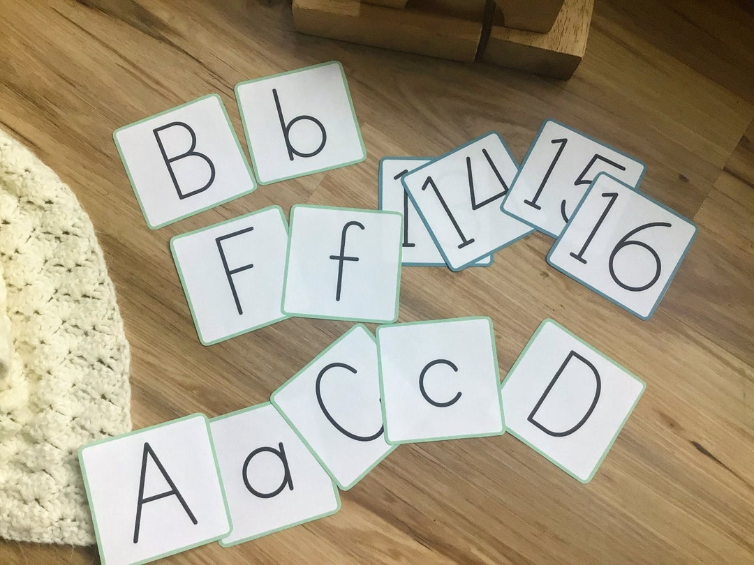 Alphabet Letter Number Flashcards - 1-20 Abcs - Simple Minimalist ...