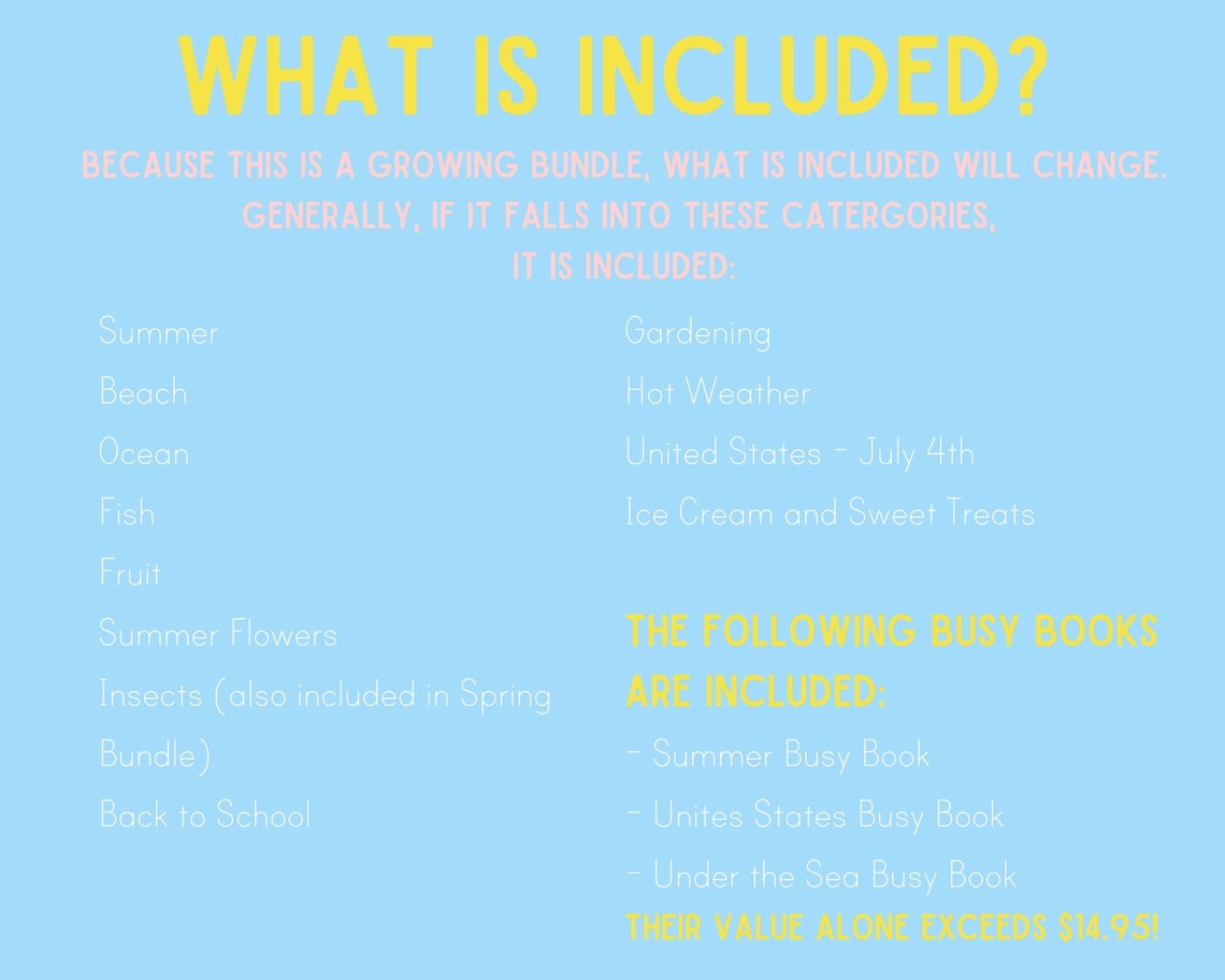 Summer Bundle Busy Book Learning Binder Preschool - Etsy