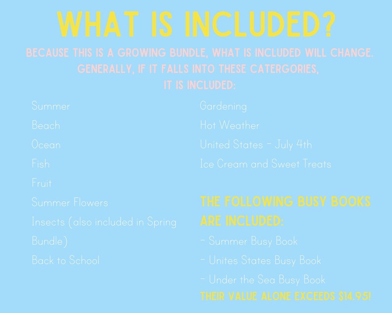 Summer Bundle Busy Book Learning Binder Preschool - Etsy