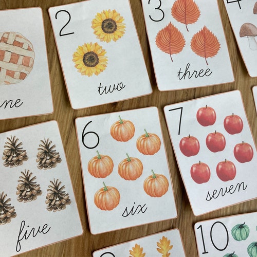 1-10 Number Cards Fall Autumn Themed Preschool Daycare - Etsy